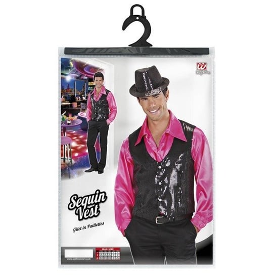 Kamizelka męska cekinowa czarna cekiny disco-M - Widmann | Przyjęcia i ...
