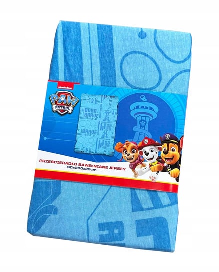 Prze cierad o bawe niane z gumk 90x200 Psi Patrol - Carbotex | Sklep EMPIK.COM