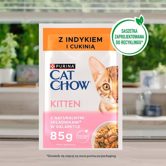 Mokra karma Dla Kociąt Purina Cat Chow Kitten Indyk I Cukinia W ...
