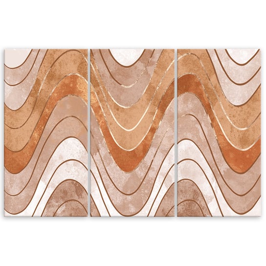 Feeby Obraz Tryptyk Na Płótnie, Feeby Poziome Falujące Linie 120X80 - Feeby | Sklep EMPIK.COM