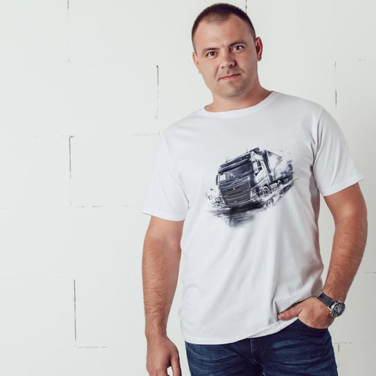 Koszulka na święta męska urodziny Volvo Tir 1 biała XXL - UNIQ | Motoryzacja EMPIK
