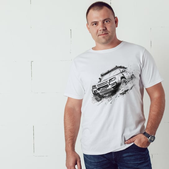 Koszulka na święta męska urodziny Land Rover 8 biała XL - UNIQ | Motoryzacja EMPIK