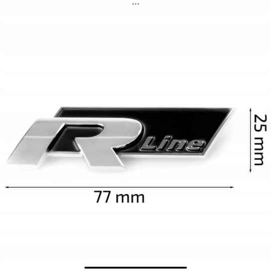 Emblemat Logo R Line Błotnik Tył Volkswagen Vw Golf Scirocco Czarny ...