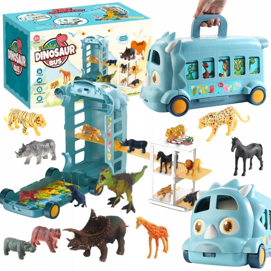 Mega Zestaw Bus Dinozaurów Figurki Zwierzątka Dinozaury Mini DINO ...