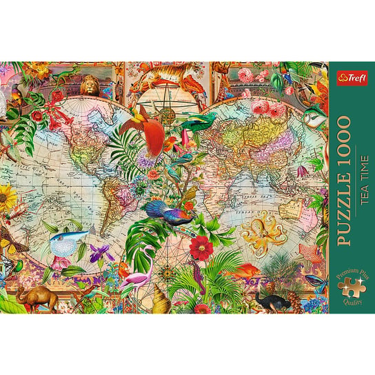 Puzzle, Trefl Premium Plus, Tea Time: Antyczna mapa świata, 1000 el ...