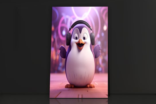 Szklany obraz do przedpokoju Pingwinek Pingwin Dla dzieci 50x70 cm ...