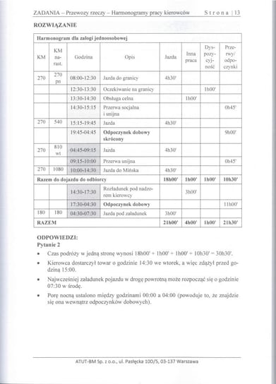 Zestaw: Zadania na Certyfikat kompetencji zawodowych przewoźnika ...