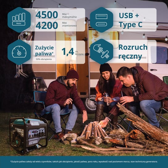 Agregat prądotwórczy inwertorowy KS 4500i Könner & Söhnen 4500W Tryb ...