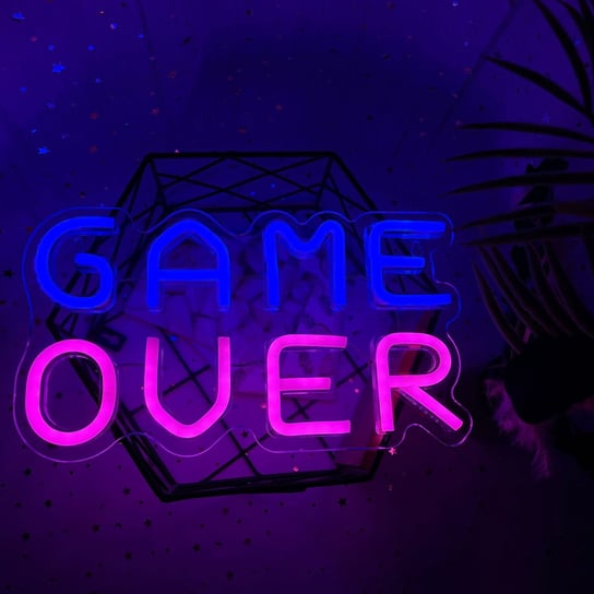 Neon Led Premium neon na ścianę znak neonowy Napis do pokoju Game Over ...
