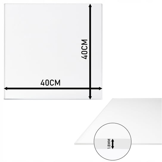 Pleksa Przezroczysta Pleksi 40x40 cm Plexa Plexi Płyta Pleks 1,8 mm ...