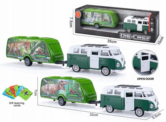 Auto Kamper Z Przyczepą Do Transportu Z Obrazkiem Dinozaurów - Norimpex ...