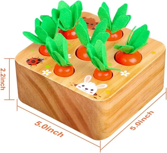 Carrot Harvest Game Wooden Toy for Baby Boys and Girls 1 2 3 Year Old ...