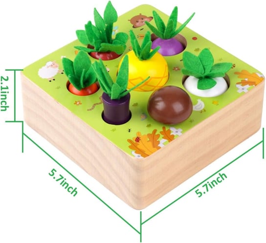 Wooden Farm Harvest Game Montessori Toy, Educational Learning Toy for ...