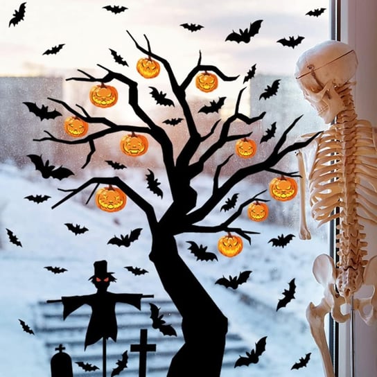Halloween Window Decal Decal Large Halloween Glass Decoration, Black ...