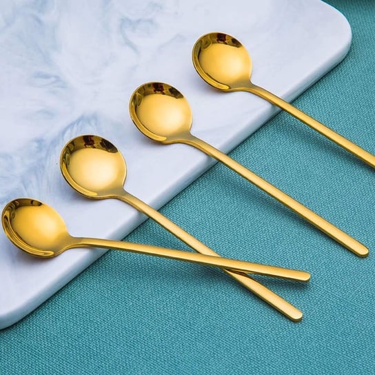 Pack of 8, Gold Plated Stainless Steel Espresso Spoons, Mini Teaspoons ...