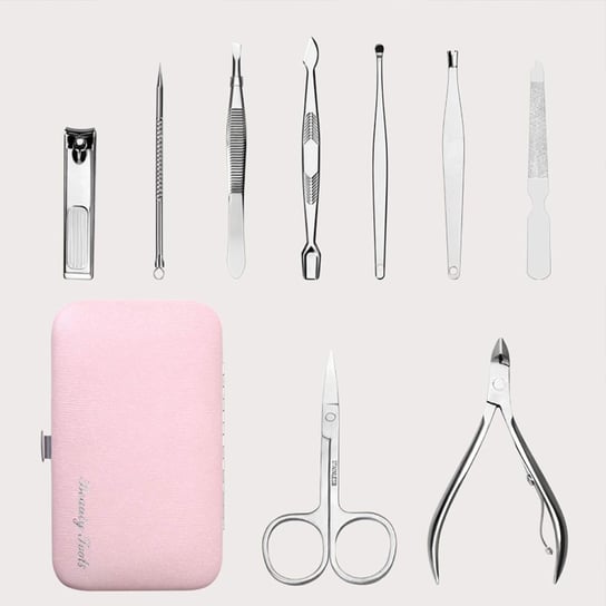 Professional Nail Care Manicure Set of 9Pcs,Stainless Steel Pedicure ...