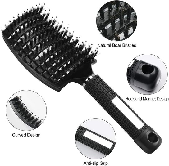 Curly Hair Styling Hairdressing Fluffy Rib Comb Pig Bristle Curly Hair ...