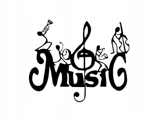 DEKORACJA ścienna Obraz wzór napis muzyka 104x85 cm - WrapFactory ...