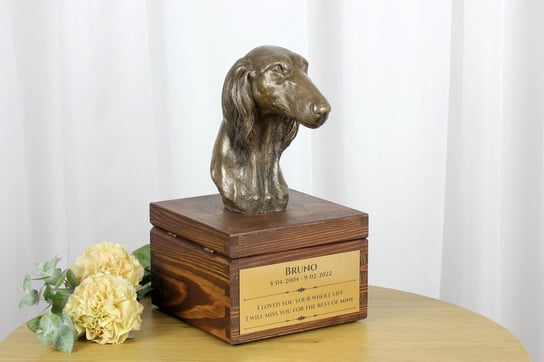 Chart perski, Saluki - urna na prochy psa ze statuetką, mała urna dla ...