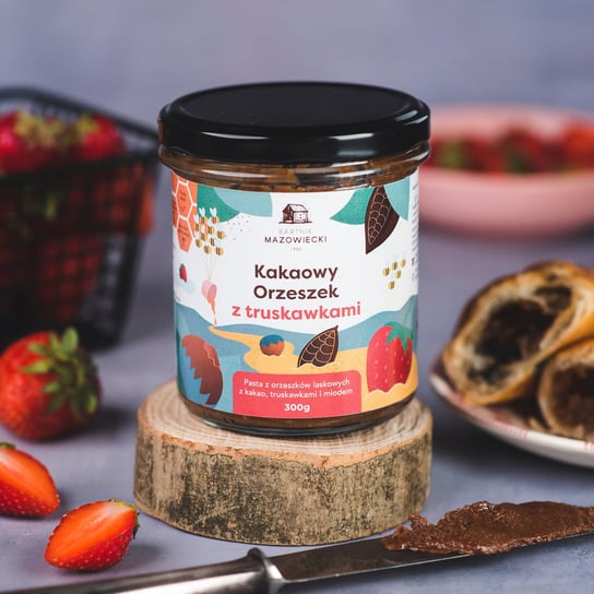 Kakaowy Orzeszek z truskawkami - pasta orzechowa / krem czekoladowy / Bartnik Mazowiecki - Inna ...