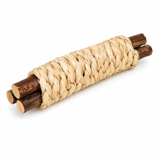 Zabawka do łapki dla papug drewno i trawa morska 15 x 3 cm - gryzienie ...