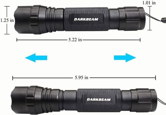 DARKBEAM Zielone światło latarka taktyczna LED, ładowana przez USB ...