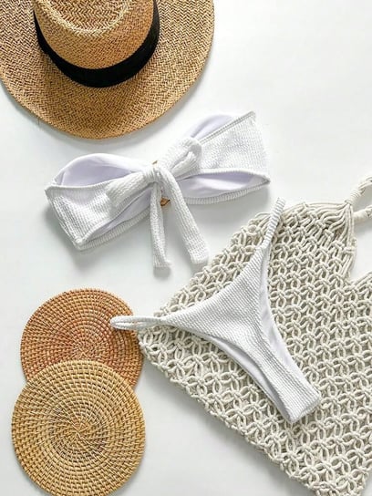 SHEIN BIAŁY DWUCZĘŚCIOWY STRÓJ KĄPIELOWY BIKINI DAMSKI M 1EA - Shein ...