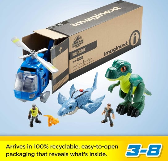 Fisher-Price Imaginext Jurassic World Dinosaur Toys, Dino Chopper z 3 ...