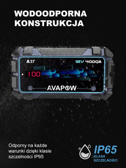 Booster Jump Starter AVAPOW A9 MAX (A37) 4000A Powerbank 20000mAh ...