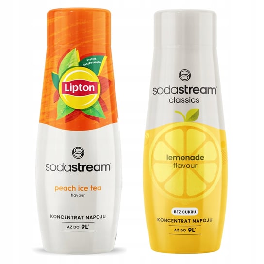 2x Syrop Sodastream Lipton Ice Tea Peach Brzoskwinia + Lemoniada Bez ...