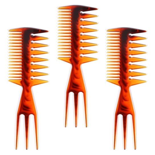 3 Pieces Fish Comb 3 In 1 Double Side Fish Tail Bone Shape Plastic Comb ...