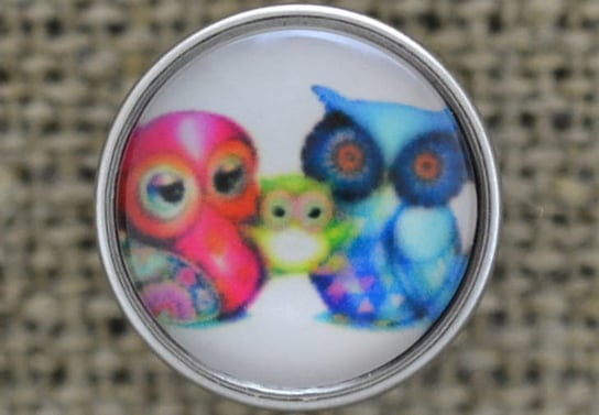 [31849 Nap kaboszon z obrazkiem sowia rodzina 18mm - Inna marka | Sklep EMPIK.COM