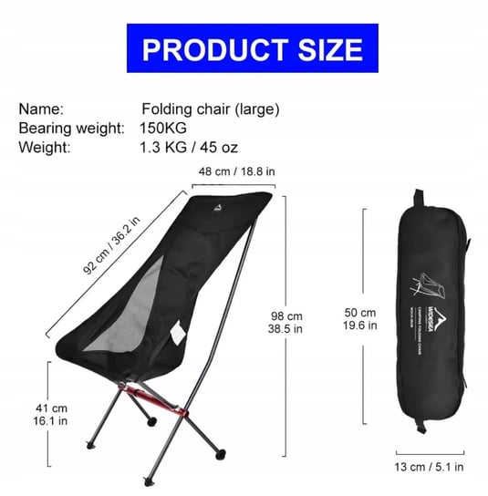 Widesea krzesełko turystyczne składane podróżne piknik camping łowienie ...