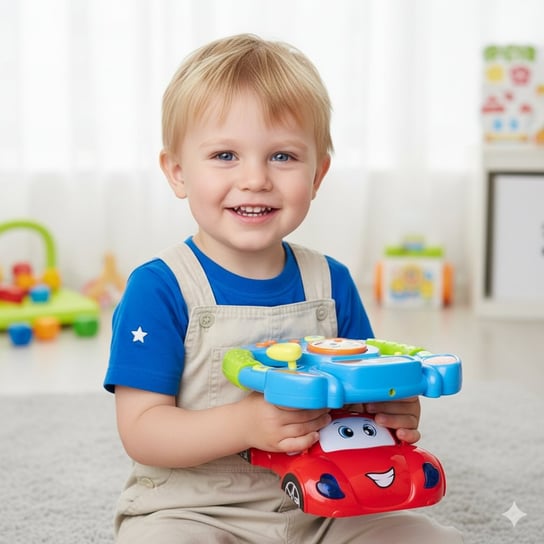 KIEROWNICA Z EFEKTAMI LED I DŹWIĘKAMI DLA DZIECI | SYMULATOR AUTA EDUKACYJNY PREZENT ŚWIĄTECZNY ...