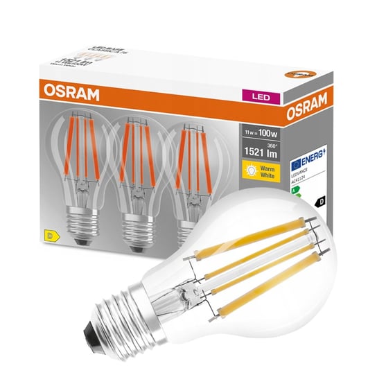 3pak Żarówka Led E27 A60 Cl 11w 100w 1521lm 2700k Ciepła 300