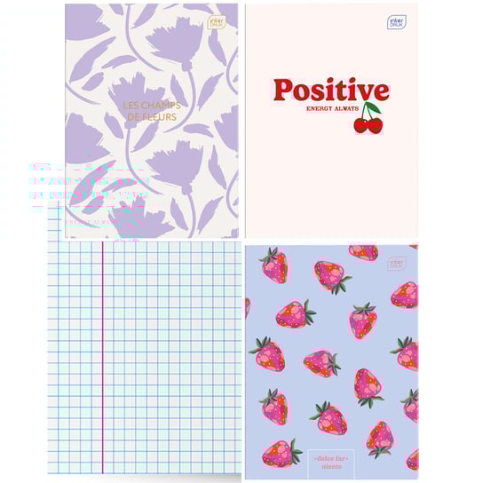 3X ZESZYT A4, 60 KARTEK, KRATKA Z MARGINESEM, DLA DZIEWCZYNKI ...