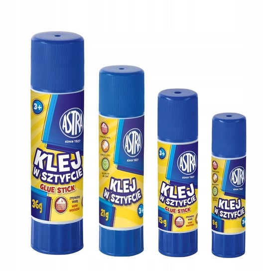 4 x klej w sztyfcie Astra: 36g, 21g, 15g, 8g - Astra | Sklep EMPIK.COM