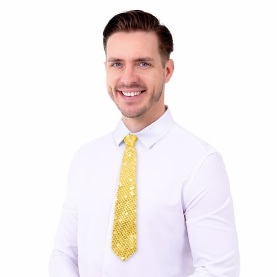 Krawat cekinowy złoty w cekiny przebranie disco lata 80te - Inna marka ...