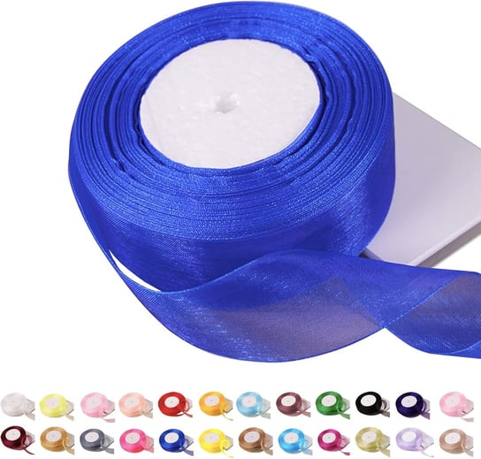 45m Royal Blue Organza Ribbon 40mm,Organza Chiffon Ribbon,Clear Chiffon ...