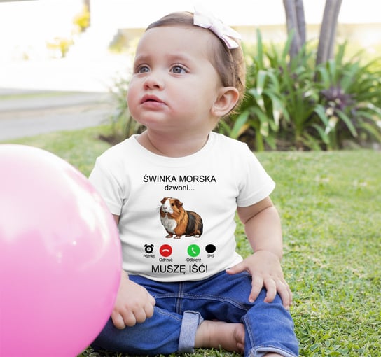 Koszulka dziecięca Muszę Iść Świnka Morska Dzwoni Kawia Domowa 98/104 ...