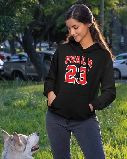 Bluza z kapturem Psalm 23 Pan jest moim Pasterzem Czarny L - TeeLove ...