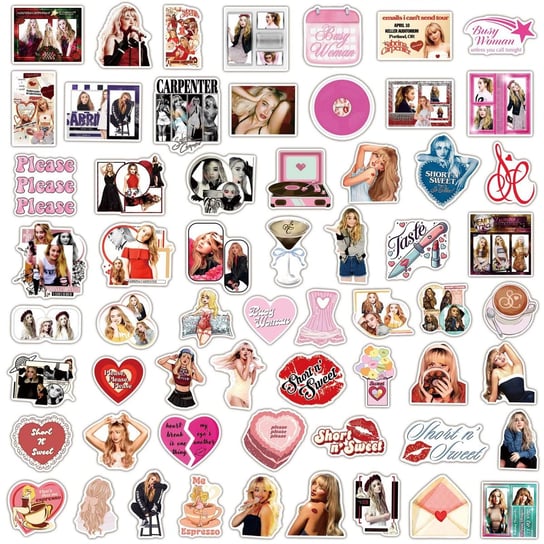 50 arkuszy naklejek Sabrina do ozdabiania laptopów, bagaży i telefonów（Tz-059-1） - Inna marka ...