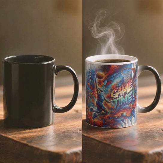 KUBEK MAGICZNY 330ML DRUK - KOSZYKÓWKA SPORT PIŁKA KOSZ DRUŻYNA - Inna ...