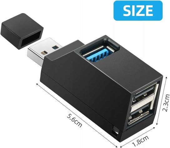 ADAPTER 3 PORTY USB 3.0 MINI KONCENTRATOR HUB SZYBKI MOBILNY ...