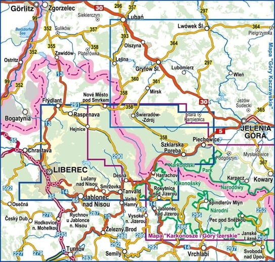 Góry Izerskie / Jizerske Hory. Mapa turystyczna 1:35 000 - Opracowanie ...