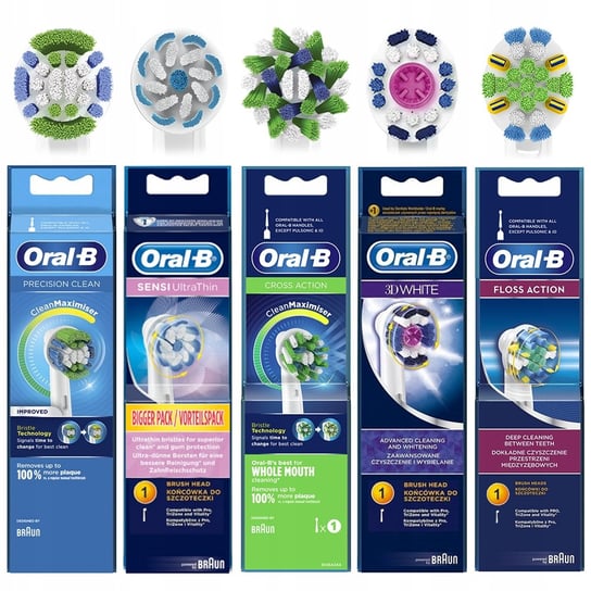 5X Końcówki Oral-B Cross, Sensi, 3D, Precision, Floss - Oral-B | AGD ...