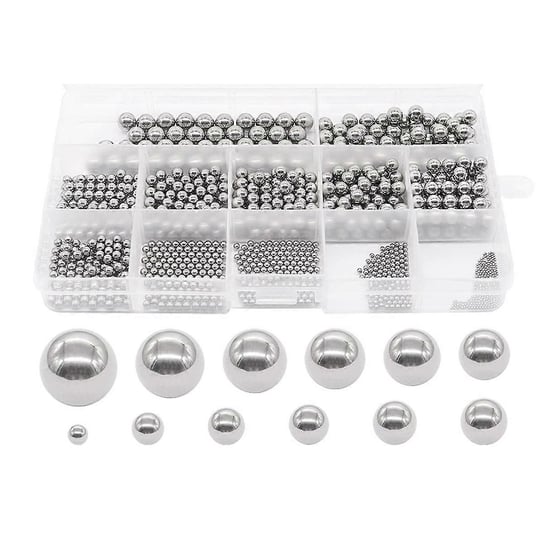 600 szt. 12 precyzyjnych kulek ze stali nierdzewnej o średnicy 1-8 mm ...
