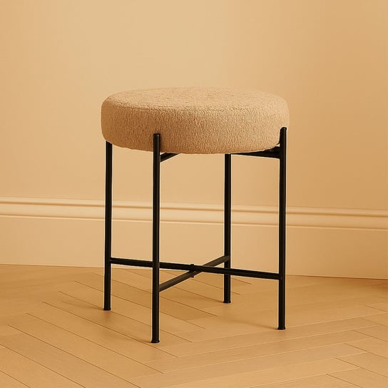 Taboret z obiciem bouclé KRUK, Ø 36 x 40 cm - Trends4You | Sklep EMPIK.COM