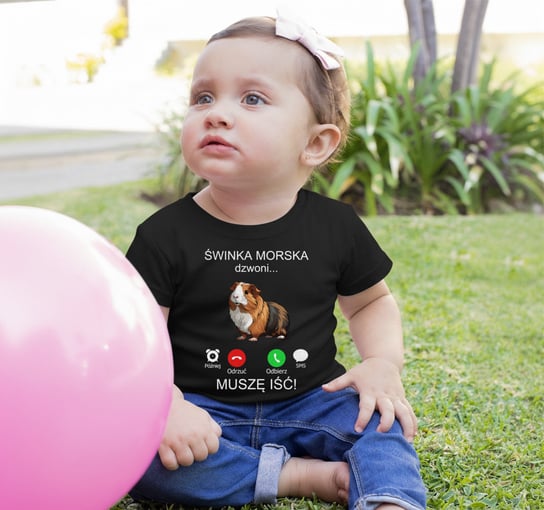 Koszulka dziecięca Muszę Iść Świnka Morska Dzwoni Kawia Domowa 86/92 ...