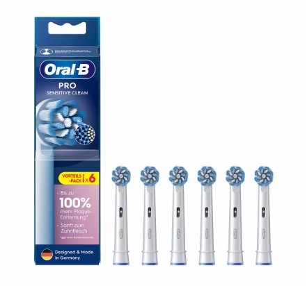 6x końcówka Oral-B Pro Sensitive Clean do szczoteczki elektrycznej ...